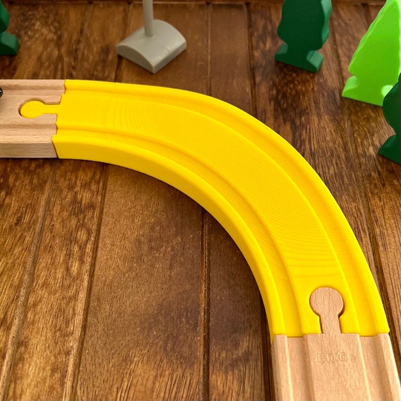 Banked 90 Degree Corner Track for Wooden Train Sets - Compatible With ...