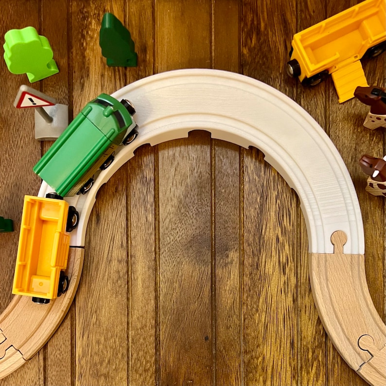 Banked 180 Degree Corner Track for Wooden Train Sets - Compatible With ...