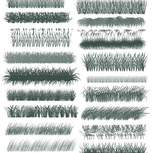 50 Grass Brushes for Clip Studio Paint, CSP Brushes, Digital Paint ...
