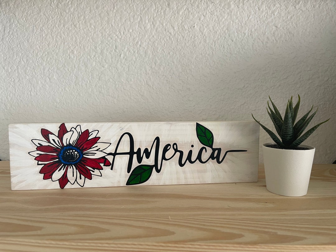 Custom Handmade America Sign Rustic Decor - Etsy