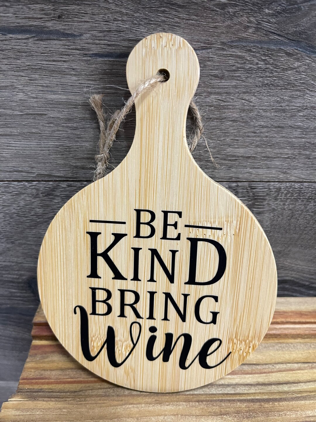 Custom be Kind Bring Wine Mini Cutting Board Farmhouse Kitchen Decor - Etsy