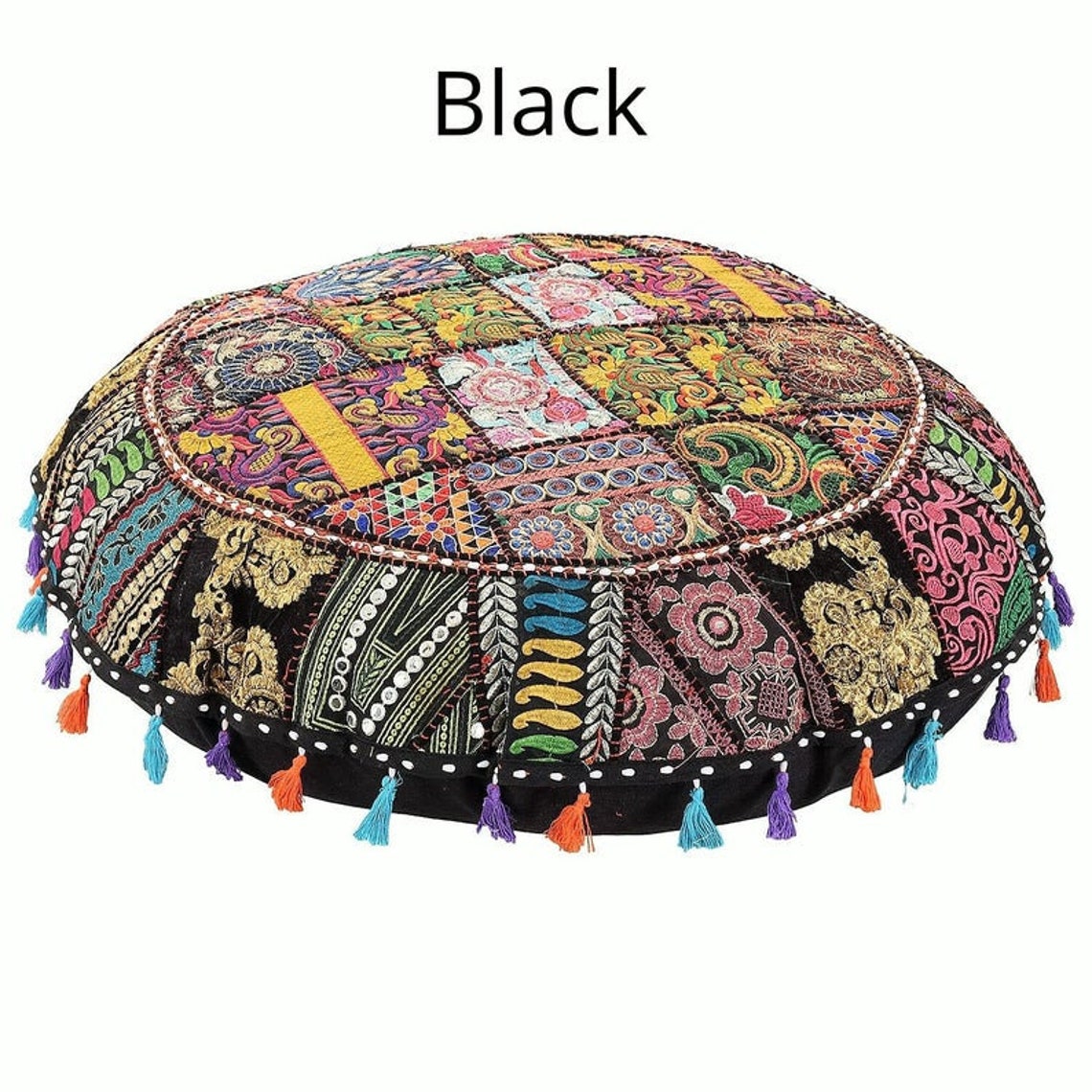 Round Cushions Boho Pillows Cover Patchwork Cushion Floor - Etsy