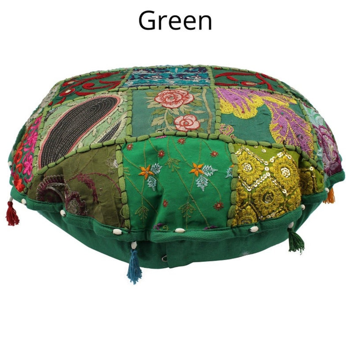 Round Cushions Boho Pillows Cover Patchwork Cushion Floor - Etsy