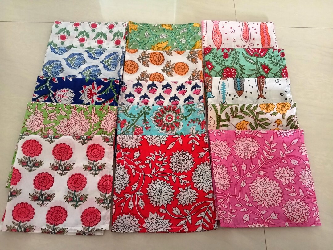 Napkins - Assorted Napkins Block Print Napkins Table Napkin Eco ...