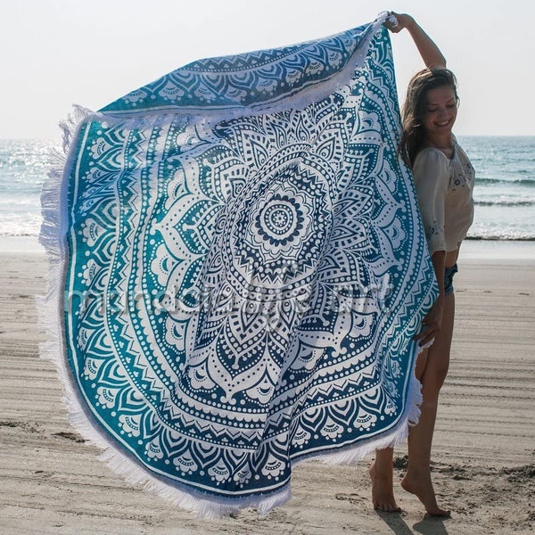 Round Beach Towel - Etsy