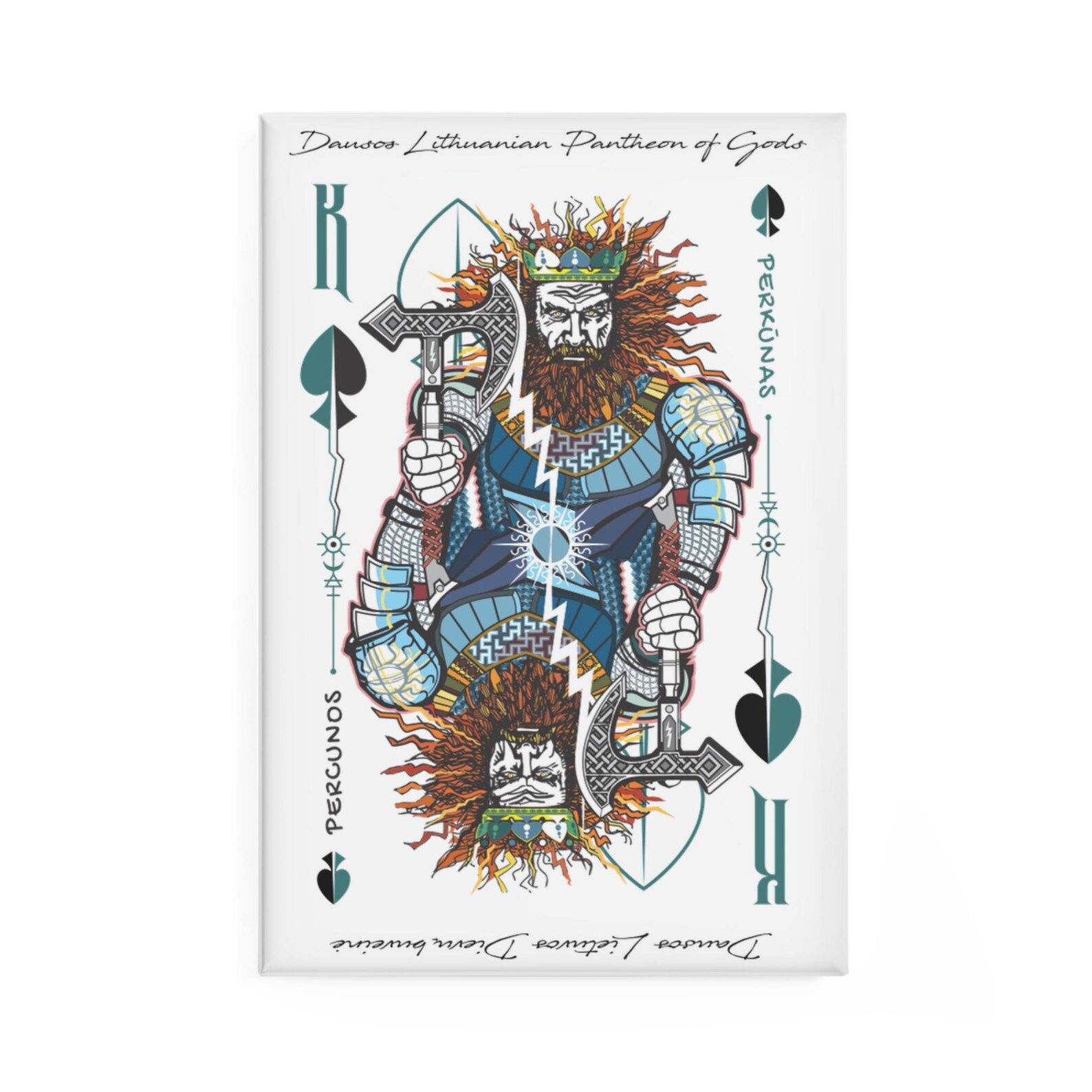 Perkunas Button Fridge Magnet Rectangle Dausos Custom Playing Card ...