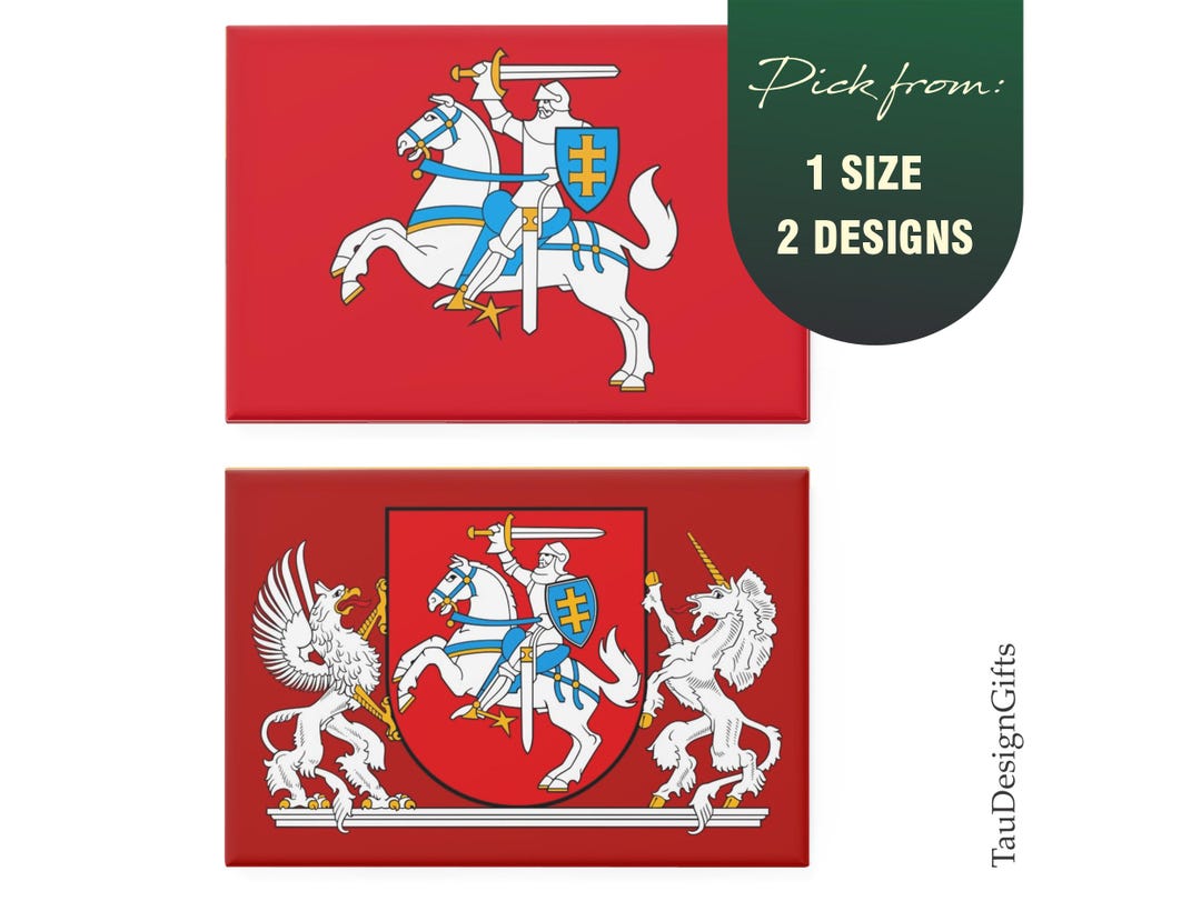Historical Flag Fridge Magnet Vytis Coat of Arms of Lithuania Design ...