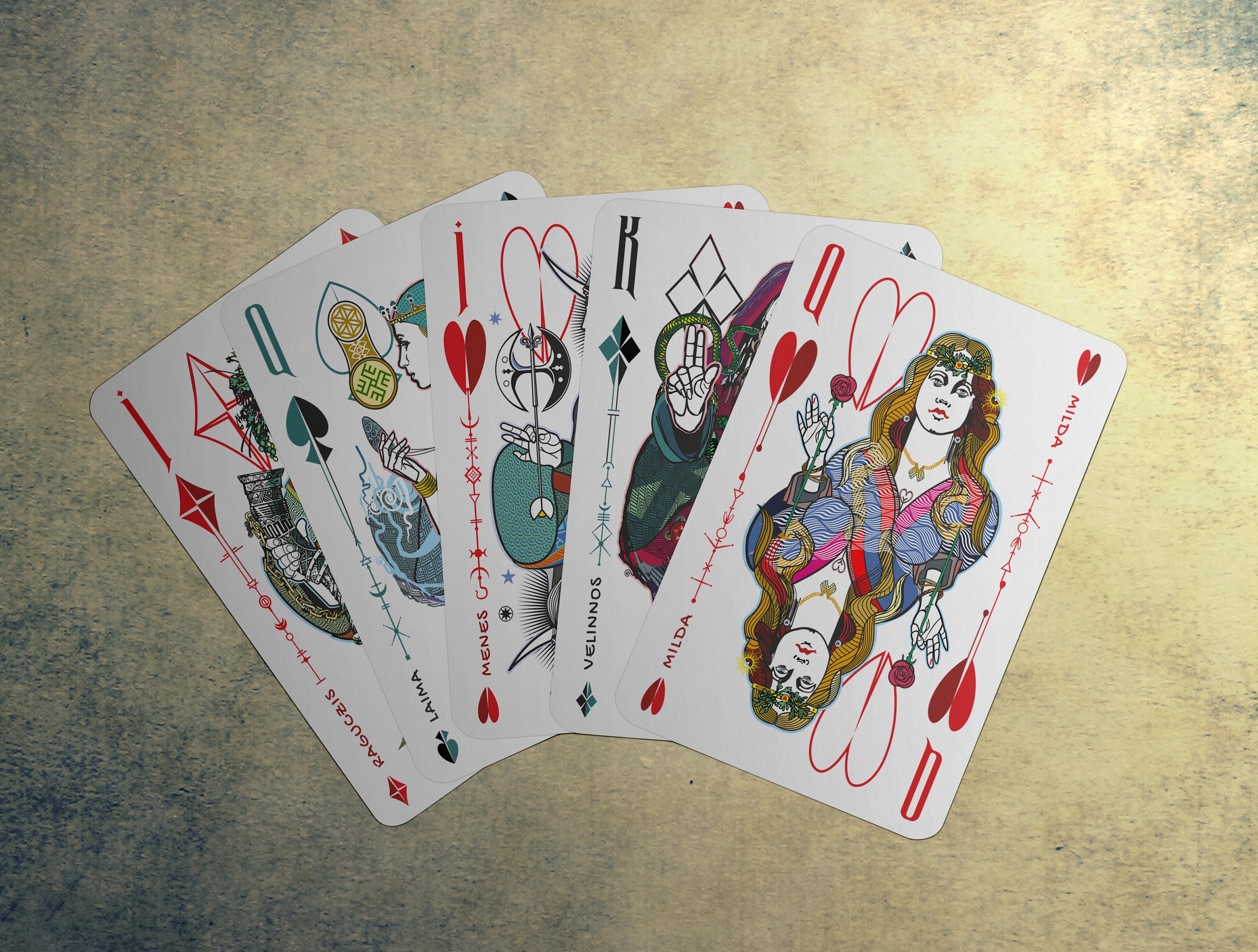 Dausos PAIR Custom Playing Card Decks Lithuanian Ancient Deities Baltic ...