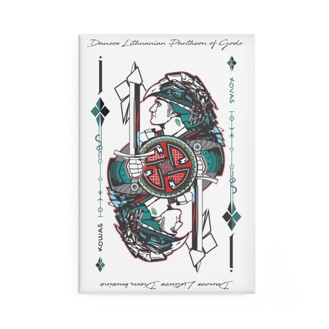 Kovas Button Fridge Magnet Rectangle Dausos Custom Playing Card ...