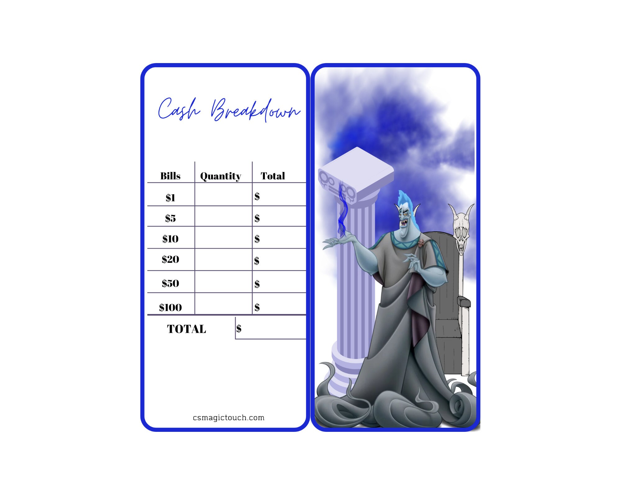 Villains Laminated Cash Breakdown Envelope: Sinking Funds Budget System ...