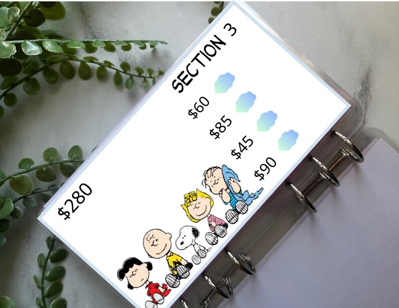 Snoopy A6 Savings Binder: 12-section Reusable Budget Planner - Etsy