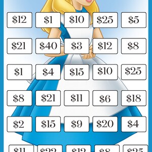 Alice Money Savings Challenge Printable: Set of 9 (digital Download ...