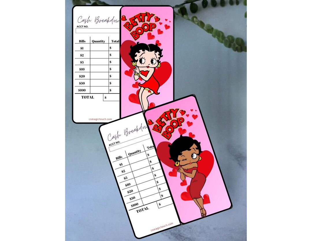 Betty Boop Laminated Cash Breakdown Envelope: Sinking Funds Budget ...