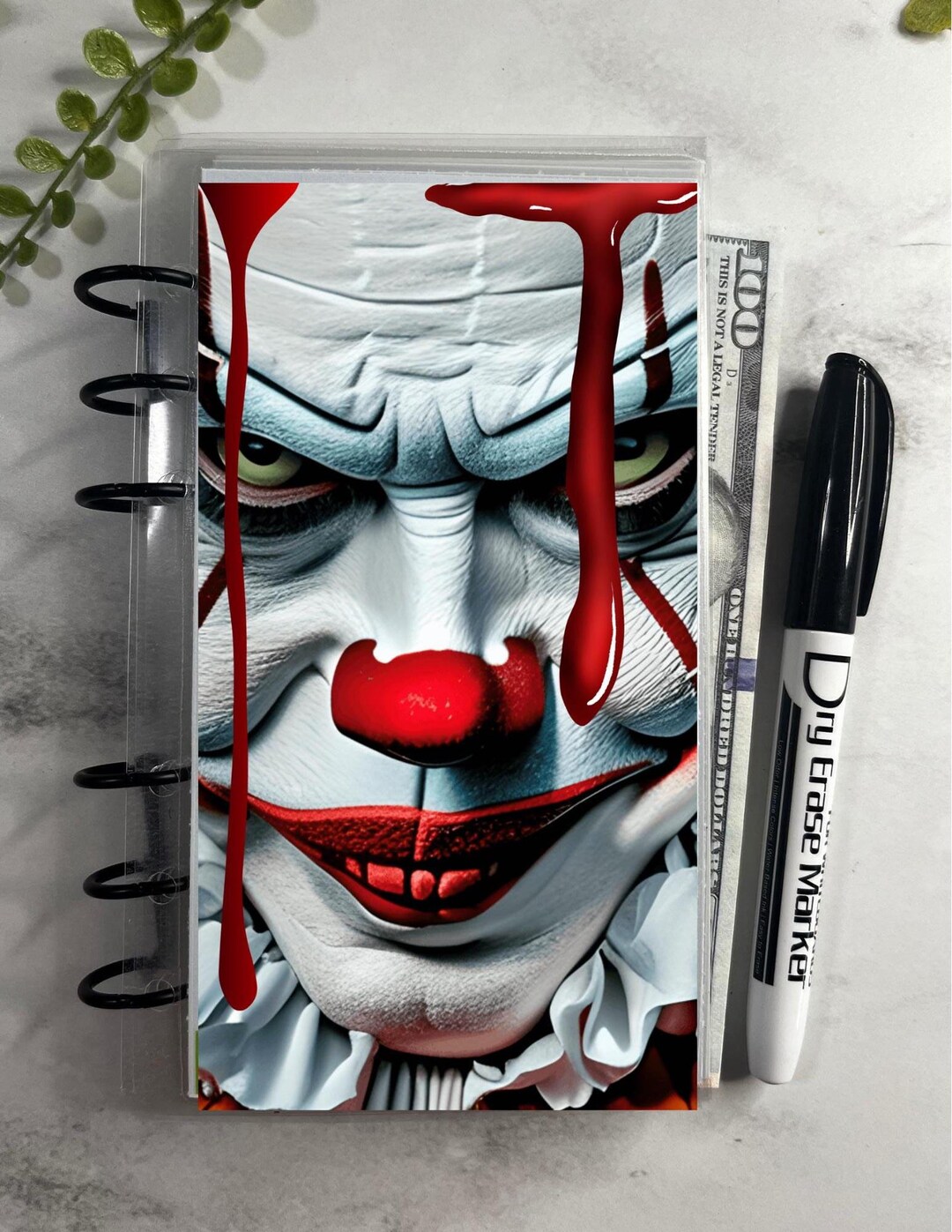 A6 Horror Clown 12 Section Savings Envelope Booklet|reusable Savings ...
