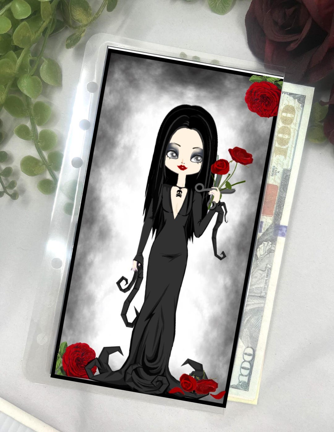 Morticia Inspired Laminated A6 Envelopes-cash Envelopes- Personalized ...