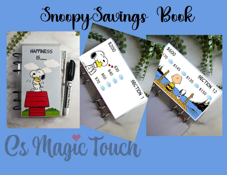 Snoopy A6 Savings Binder: 12-section Reusable Budget Planner - Etsy