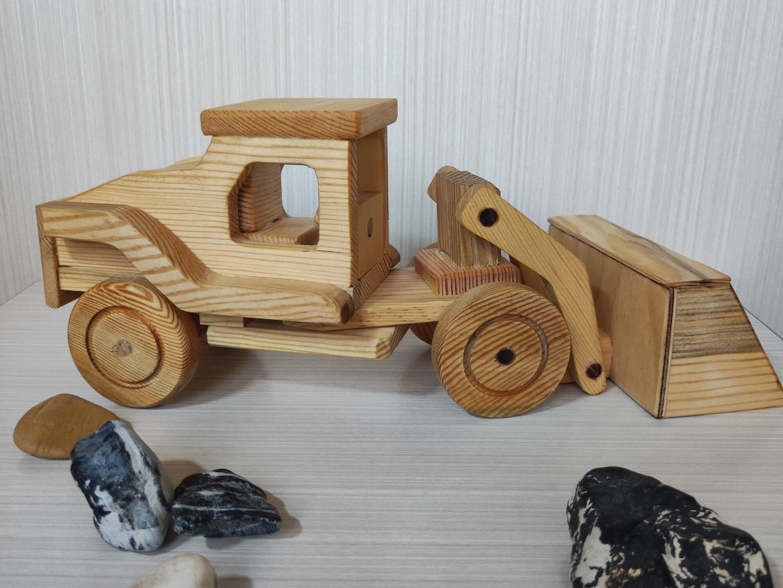 Wooden Toy Excavator Wood Toy Digger Gift for Kids - Etsy