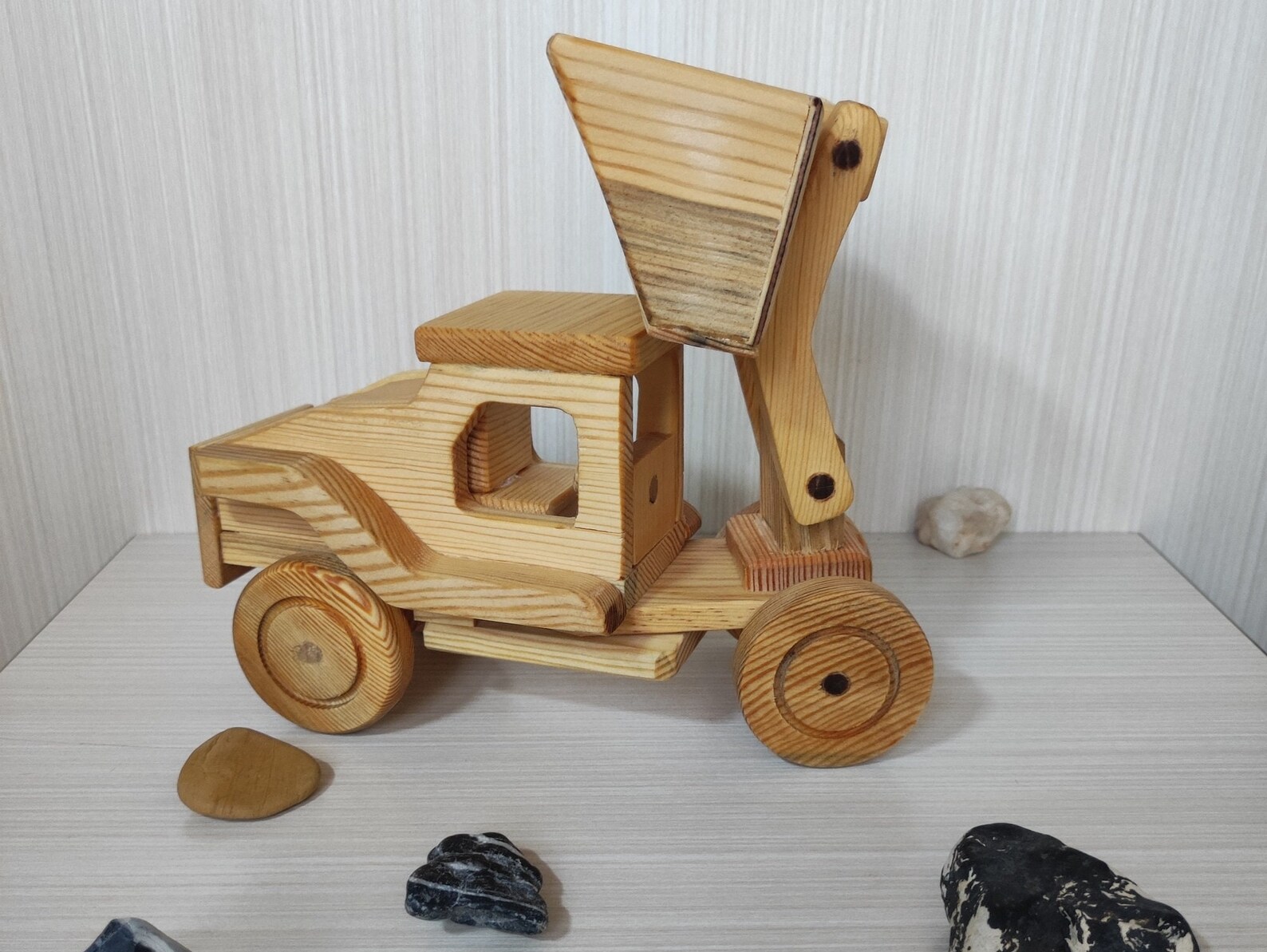Wooden Toy Excavator Wood Toy Digger Gift for Kids - Etsy