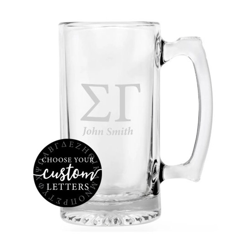Custom Fraternity Letters Etched Beer Mug Beer Stein - Etsy