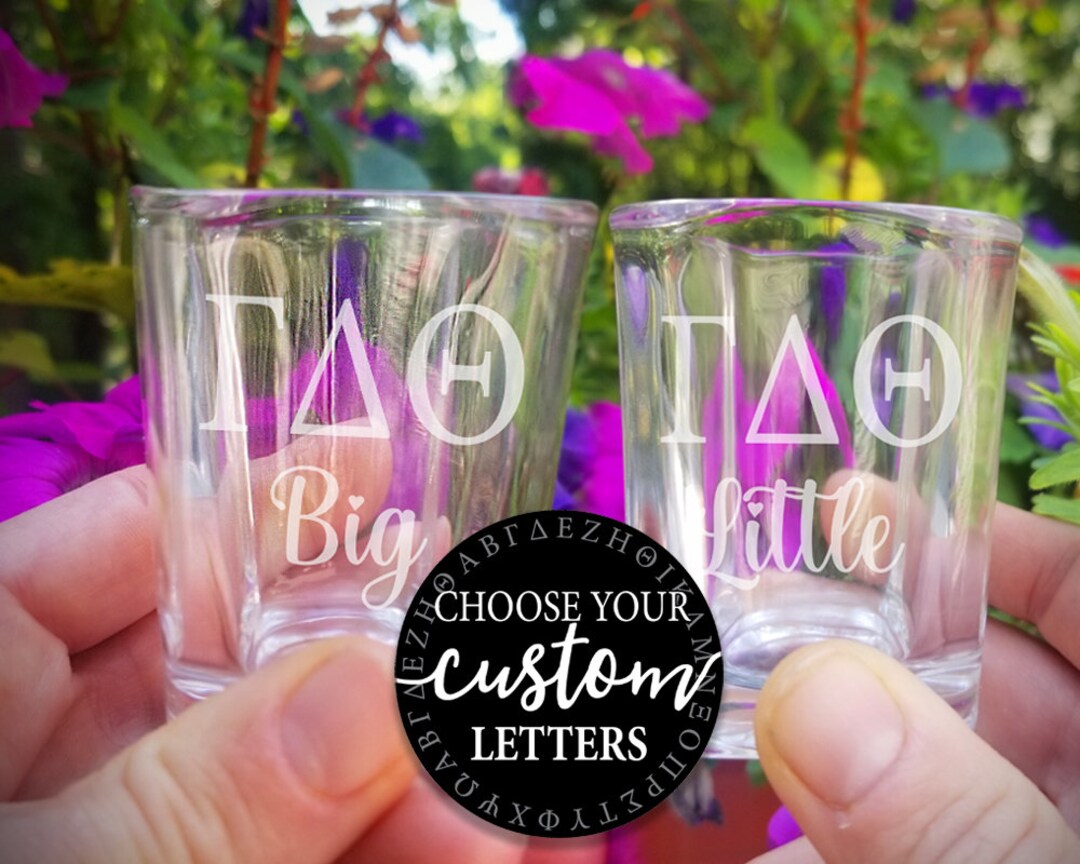 SET OF 2 Custom Big Little Fraternity Sorority Shot Glass | Little ...