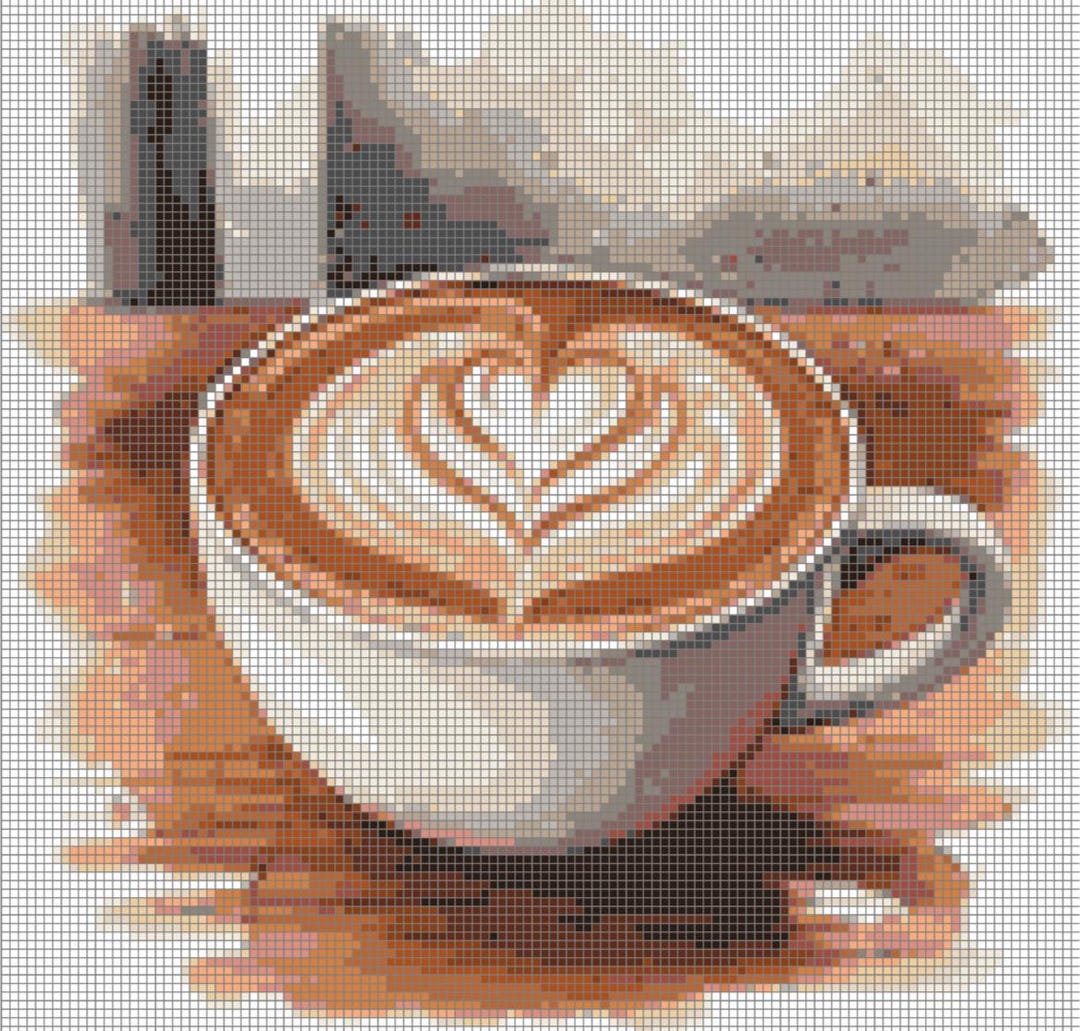 Latte Art Cross Stitch Pattern Printable PDF - Etsy Australia
