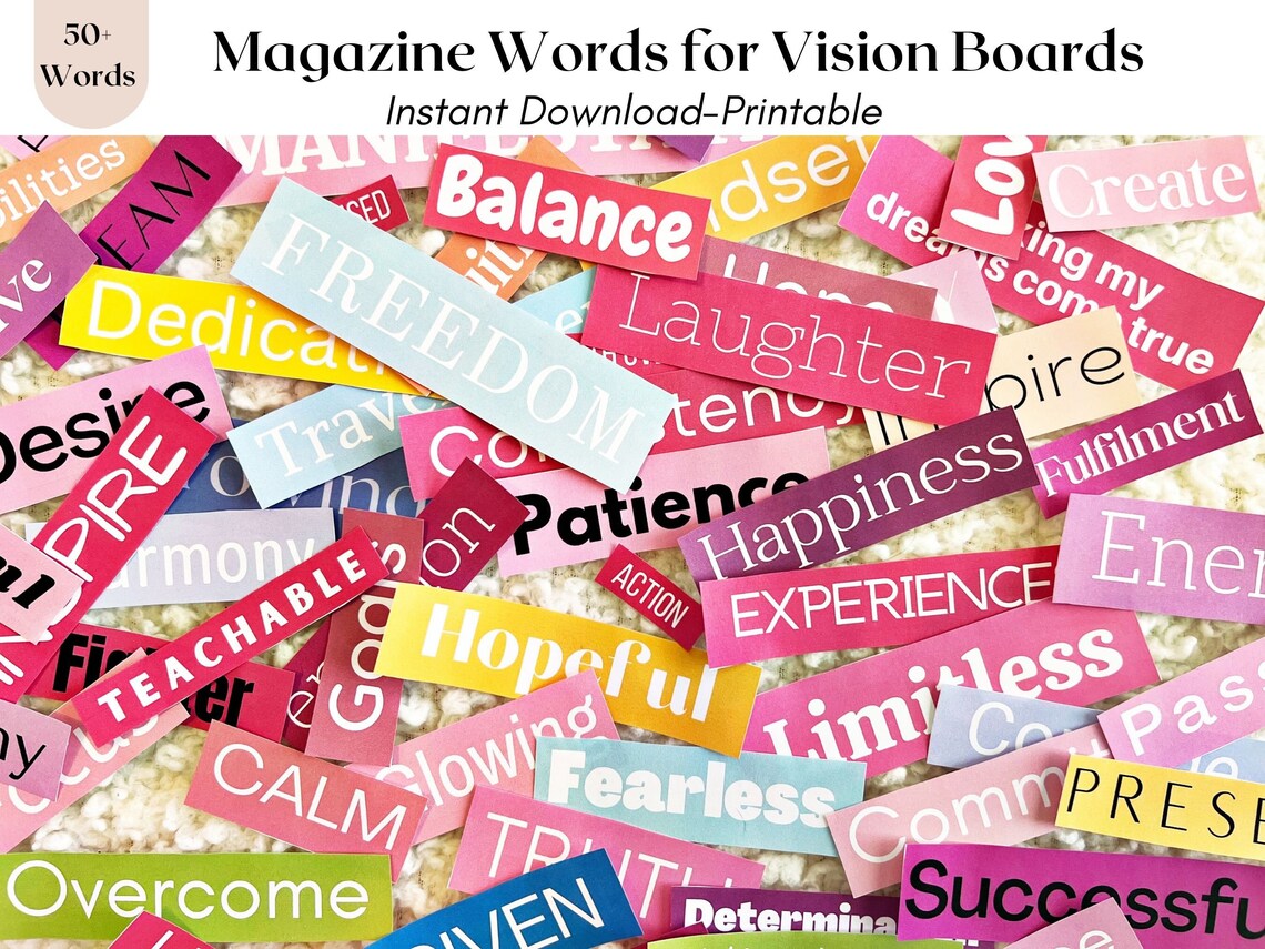Vision Board Kit Vision Board Printables Printable Magazine - Etsy