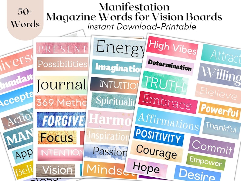 Vision Board Kit Vision Board Printables Printable Magazine - Etsy