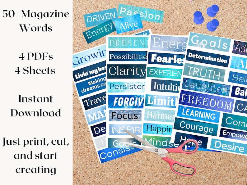 Vision Board Kit Vision Board Printables Printable Magazine - Etsy