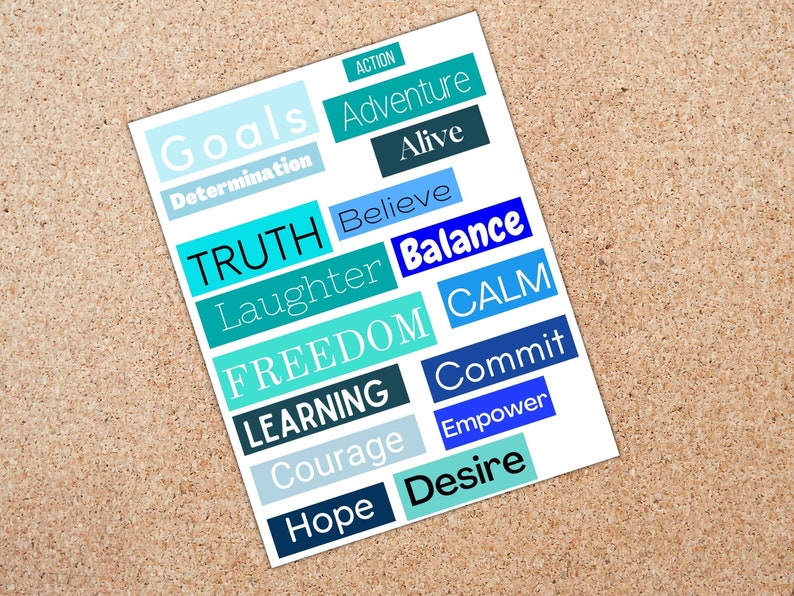 Vision Board Kit, Vision Board Printables, Printable Magazine Words ...