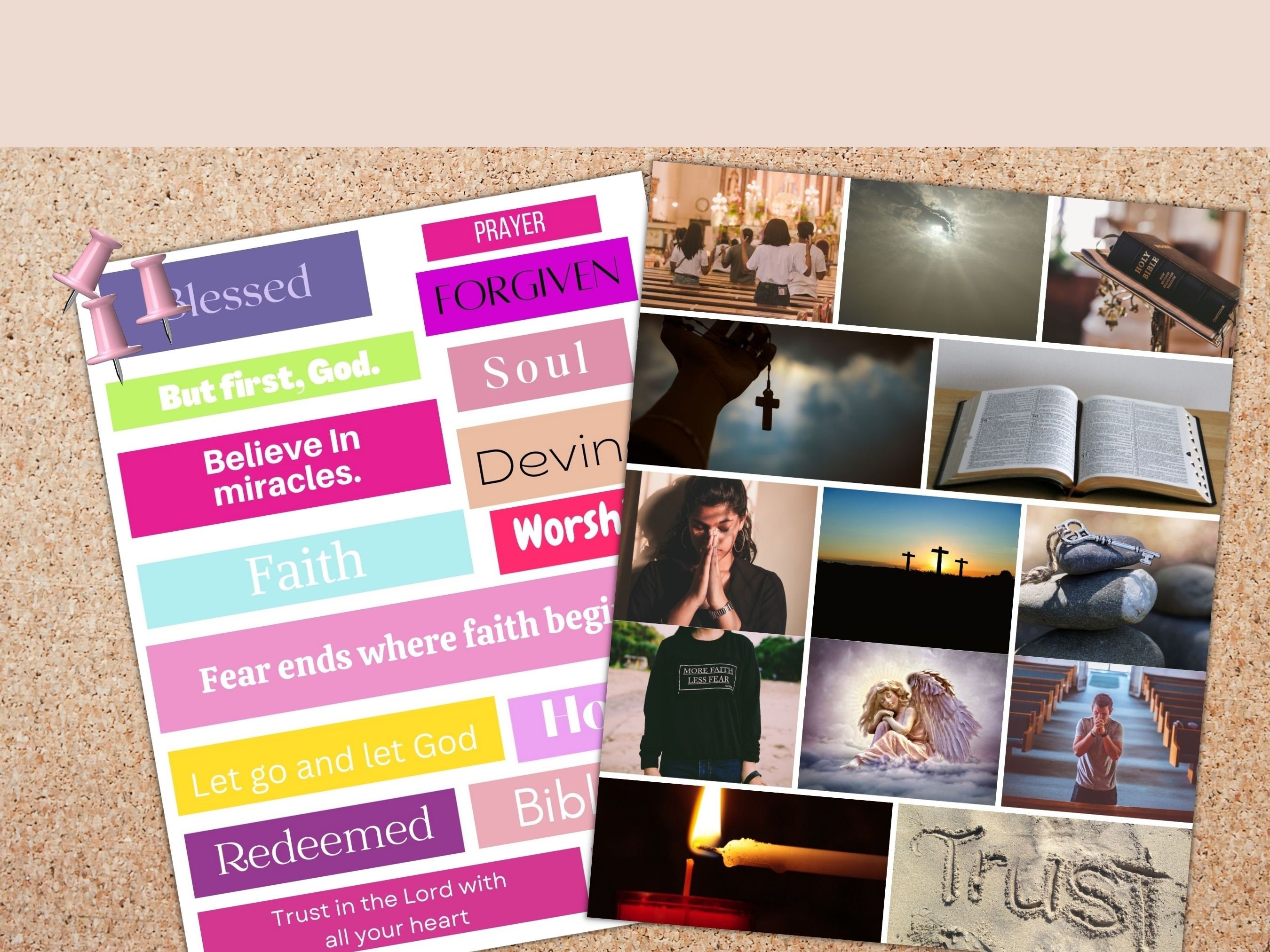 Faith Over Fear Vision Board Kit, Vision Board Printables, Printable ...