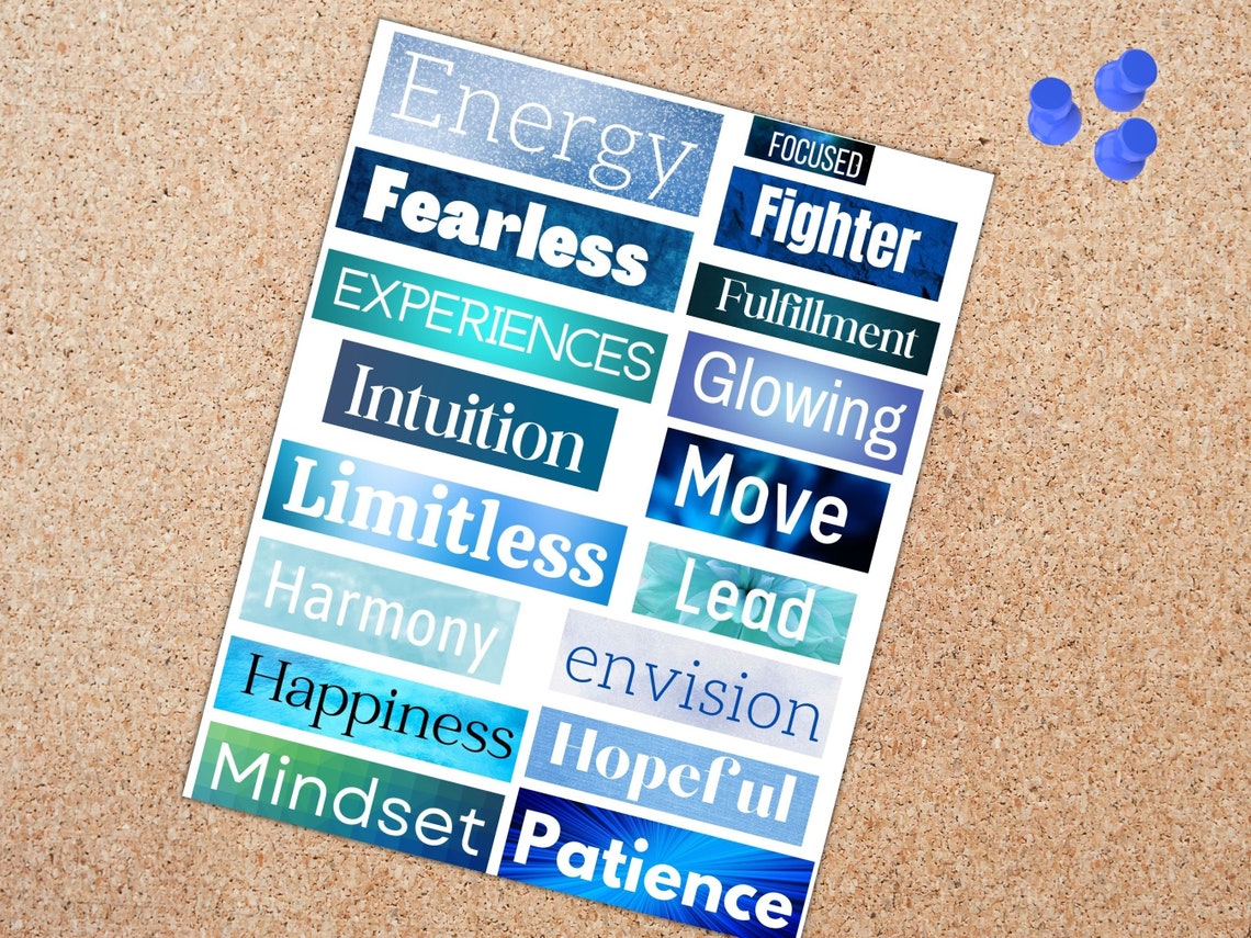 Vision Board Kit, Vision Board Printables, Printable Magazine Words ...