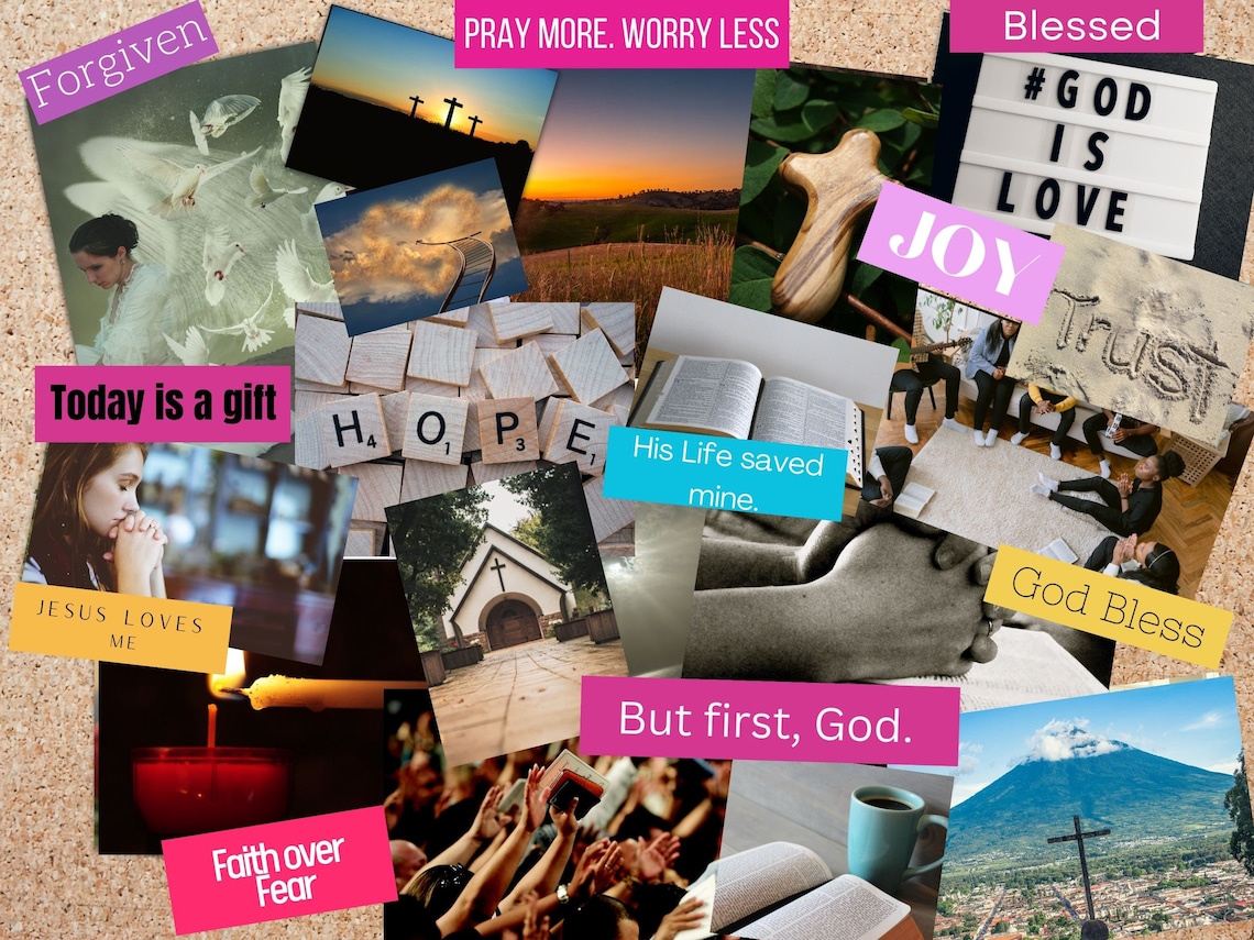 Faith Over Fear Vision Board Kit, Vision Board Printables, Printable ...
