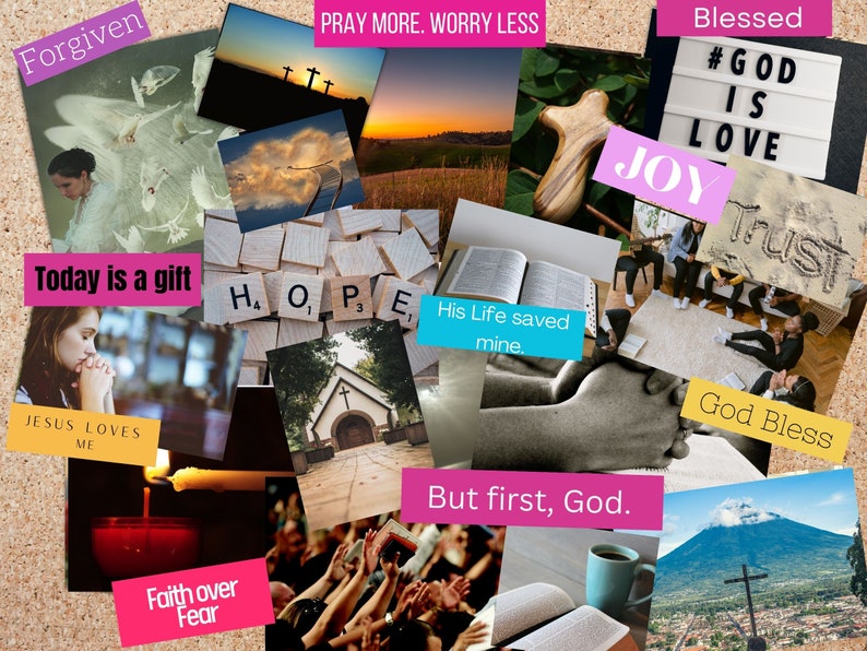 Faith Over Fear Vision Board Kit, Vision Board Printables, Printable ...