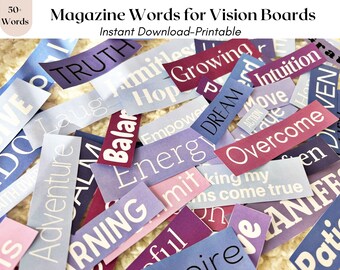 Vision Board Kit, Vision Board Printables, Printable Magazine Words ...