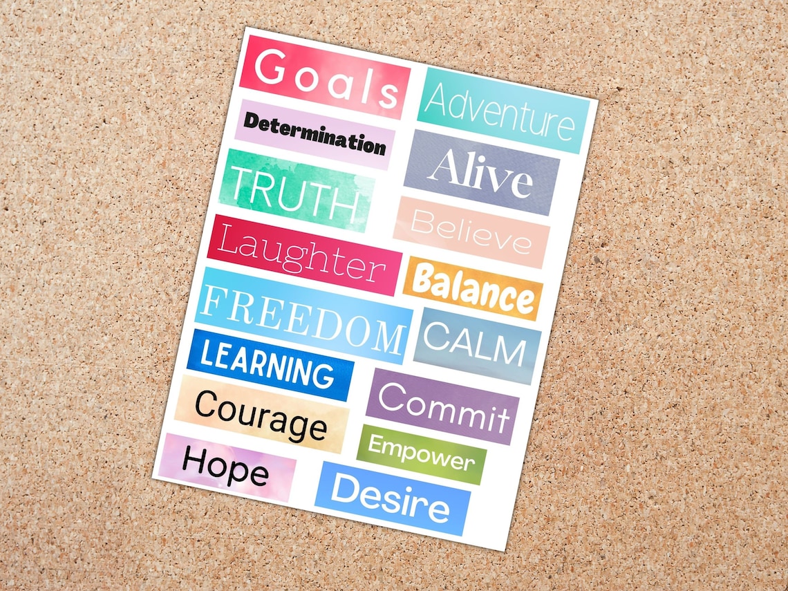 Vision Board Kit, Vision Board Printables, Printable Magazine Words ...