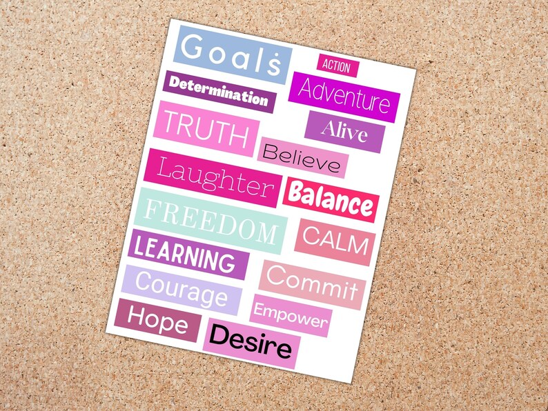 Vision Board Kit, Vision Board Printables, Printable Magazine Words ...