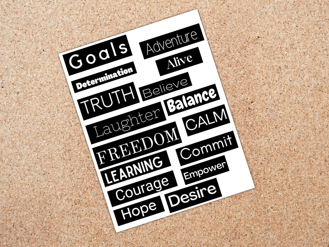 Vision Board Kit, Vision Board Printables, Printable Magazine Words ...