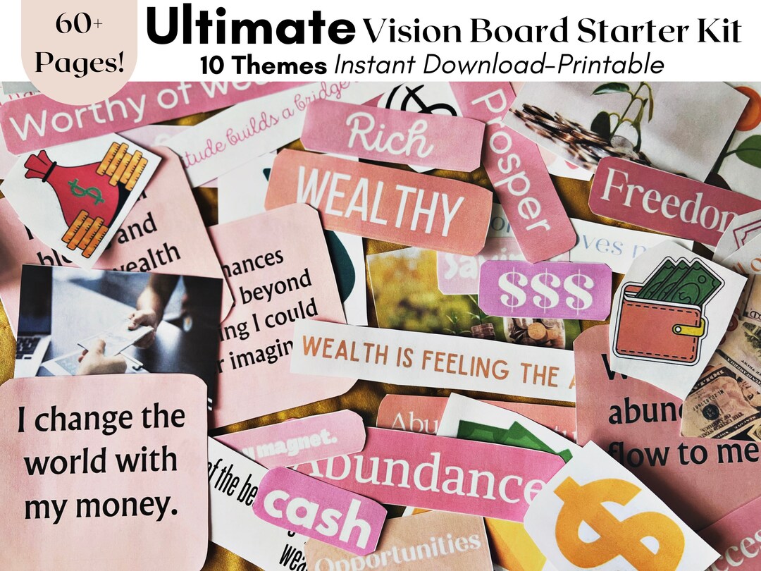 Vision Board Kit, Vision Board Printables, Printable Magazine Words ...