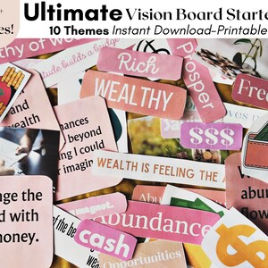 Vision Board Kit, Vision Board Printables, Printable Magazine Words ...