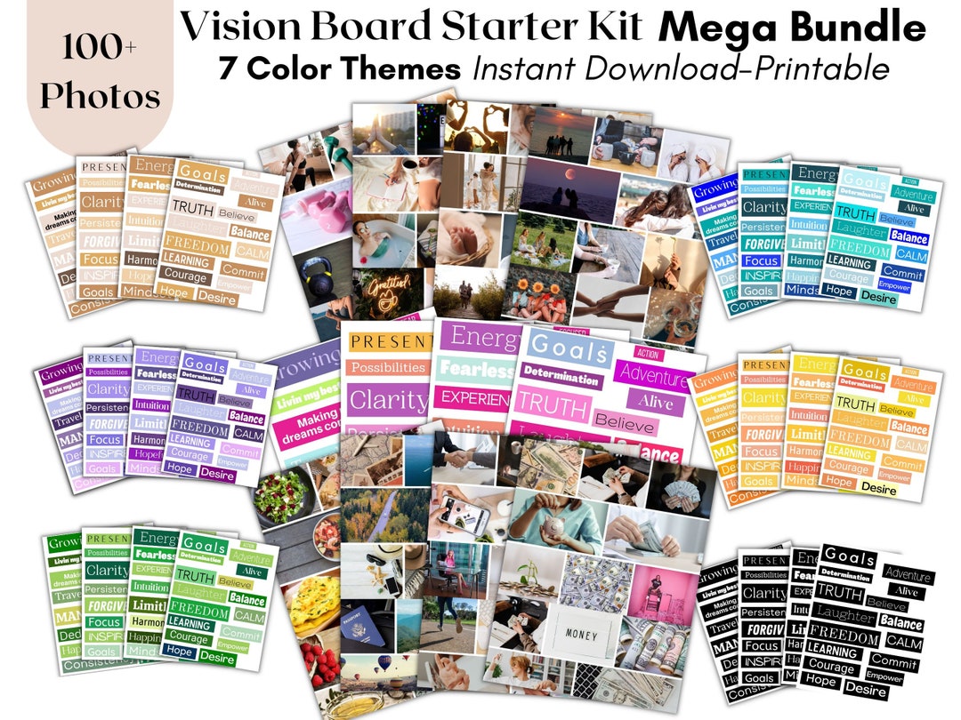 Vision Board Kit, Vision Board Printables, Printable Magazine Words ...