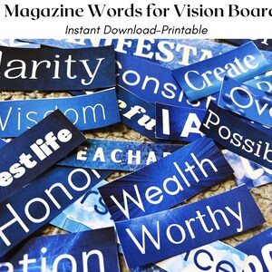 Vision Board Kit, Vision Board Printables, Printable Magazine Words ...