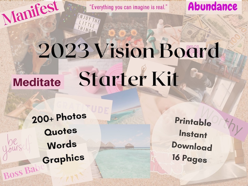 Vision Board Kit, Vision Board Printables, Vision Board Template ...