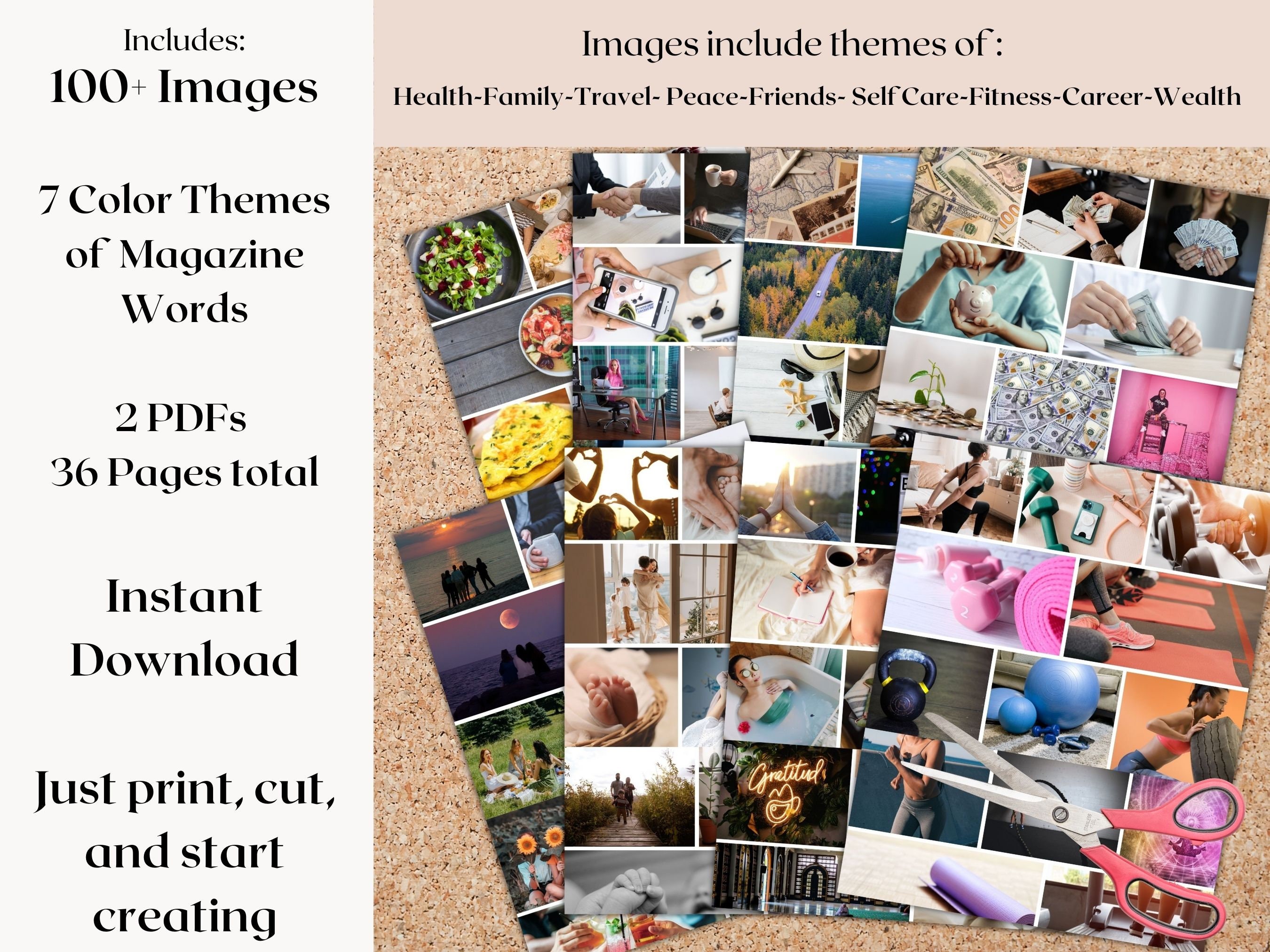 Vision Board Kit, Vision Board Printables, Printable Magazine Words ...
