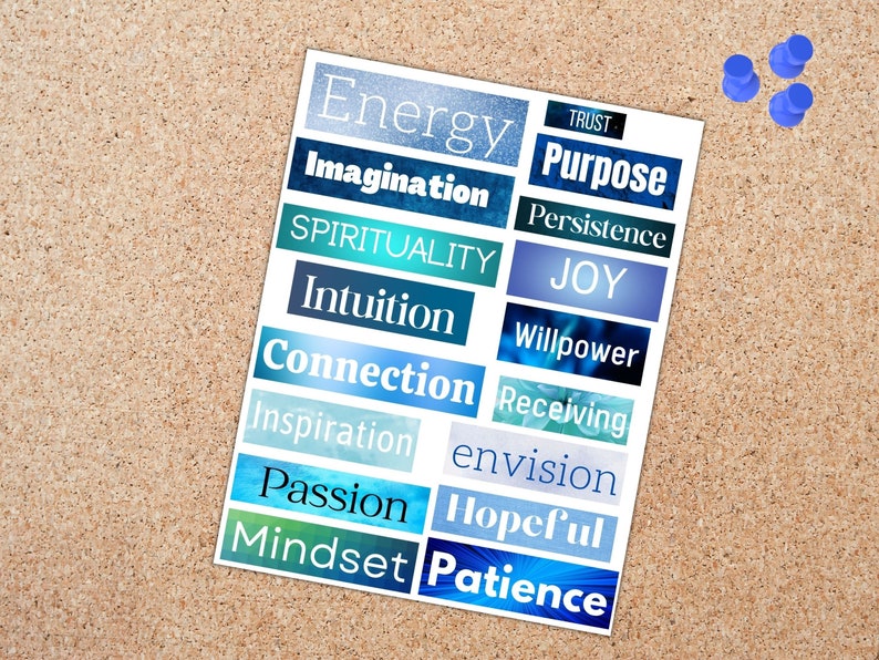 Vision Board Kit, Vision Board Printables, Printable Magazine Words, Vision Board Template ...