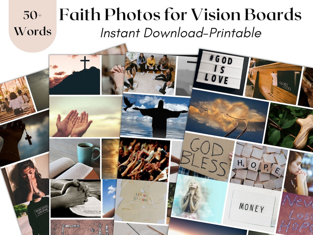 Faith Over Fear Vision Board Kit, Vision Board Printables, Printable ...