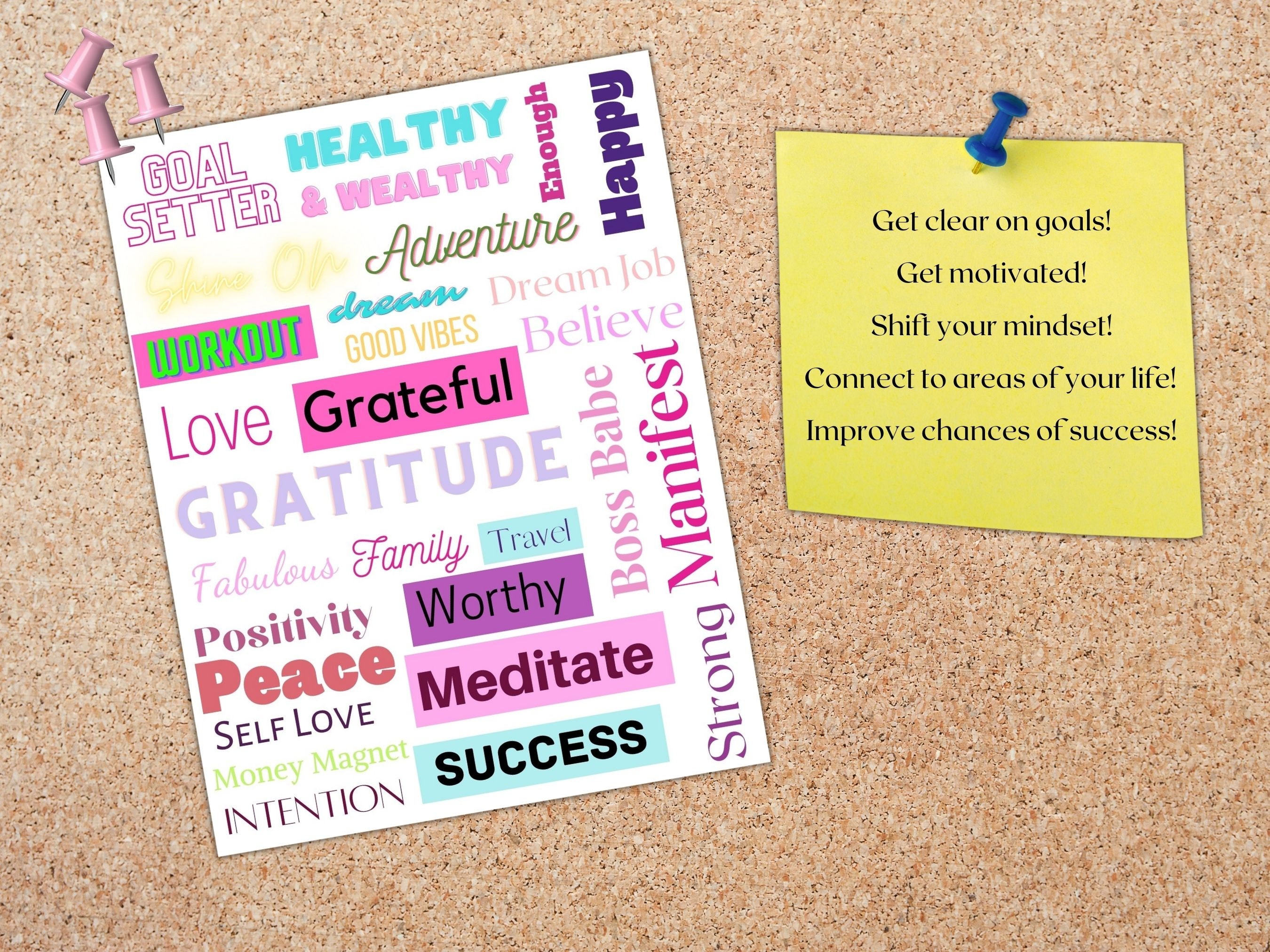 Vision Board Kit, Vision Board Printables, Printable Magazine Words ...