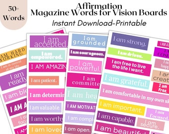 Vision Board Kit, Vision Board Printables, Printable Magazine Words ...