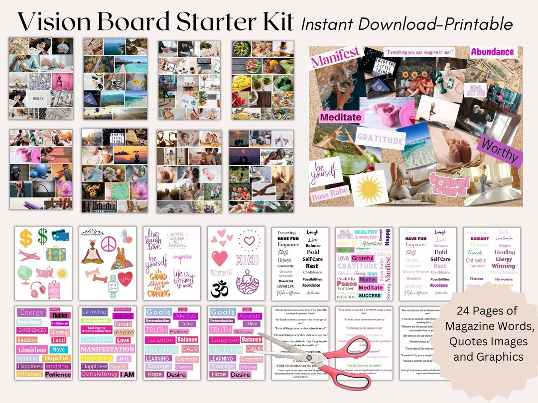 Vision Board Kit Vision Board Printables Vision Board - Etsy