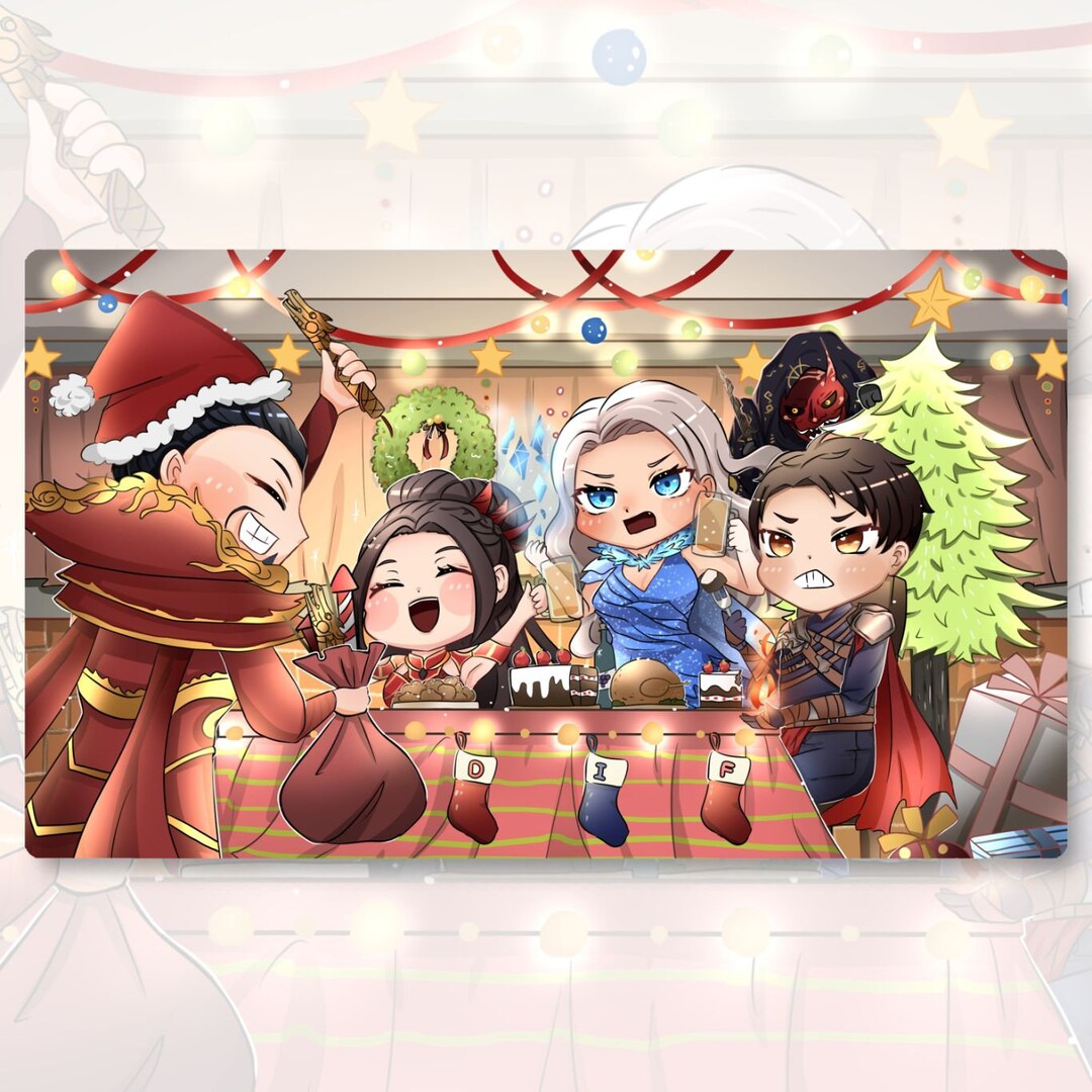 Christmas 2022 Uprising Playmat Ft Arakni Flesh and Blood TCG chibi Art ...