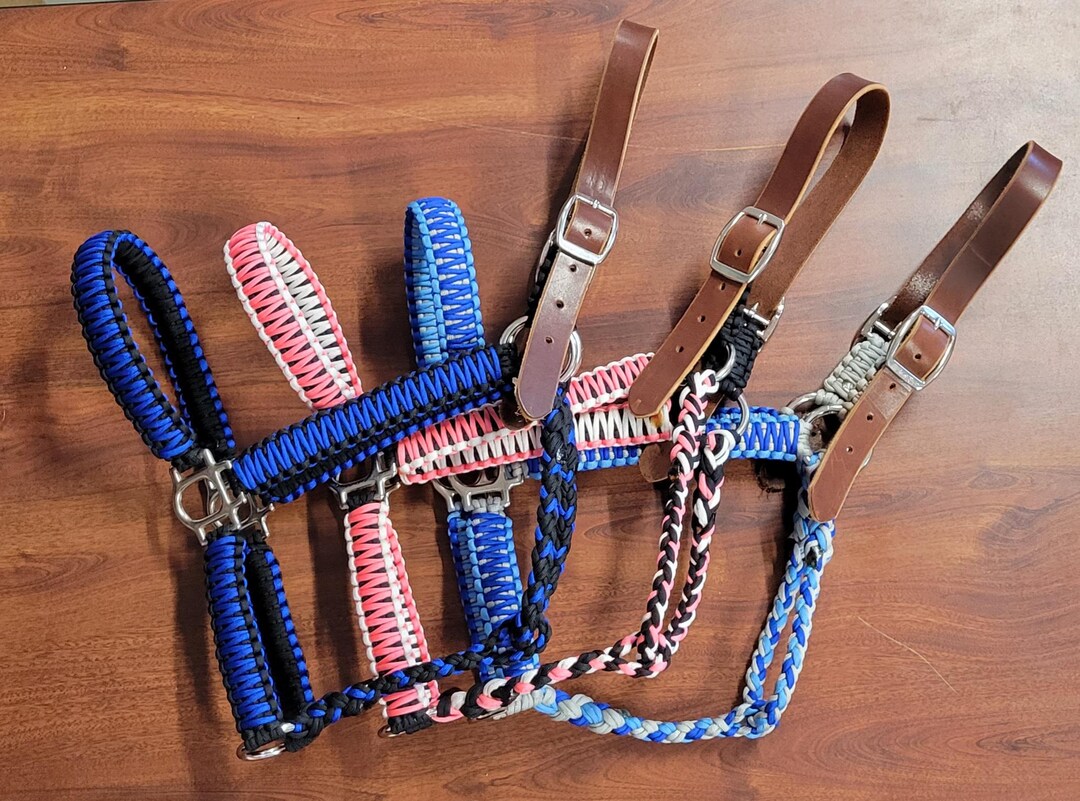 Halter CUSTOM Hybrid Halter Braided Halter Breakaway Halter Leather ...